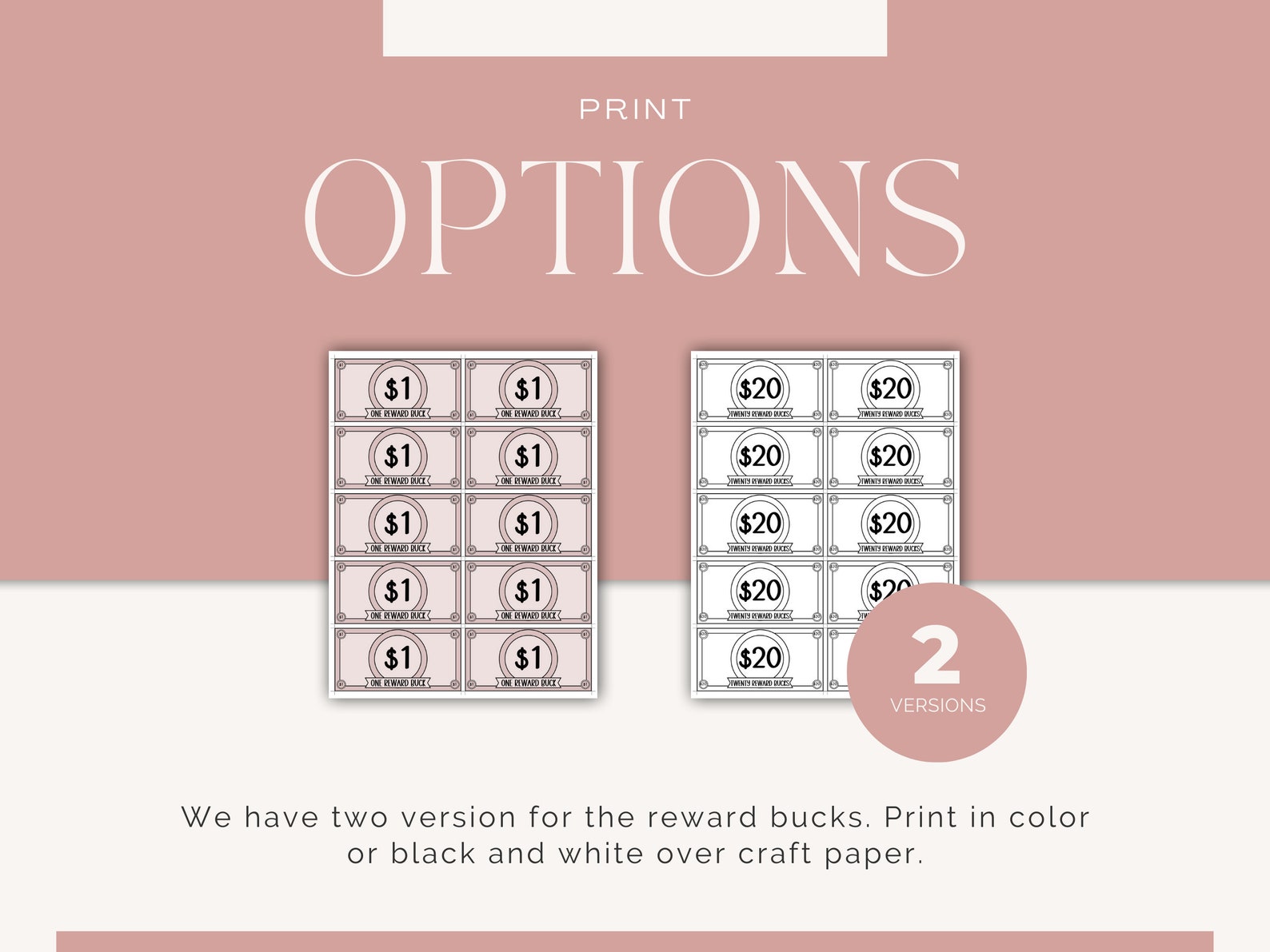 Earth Tones Editable Kids Reward Chart With Reward Bucks Allowance ...