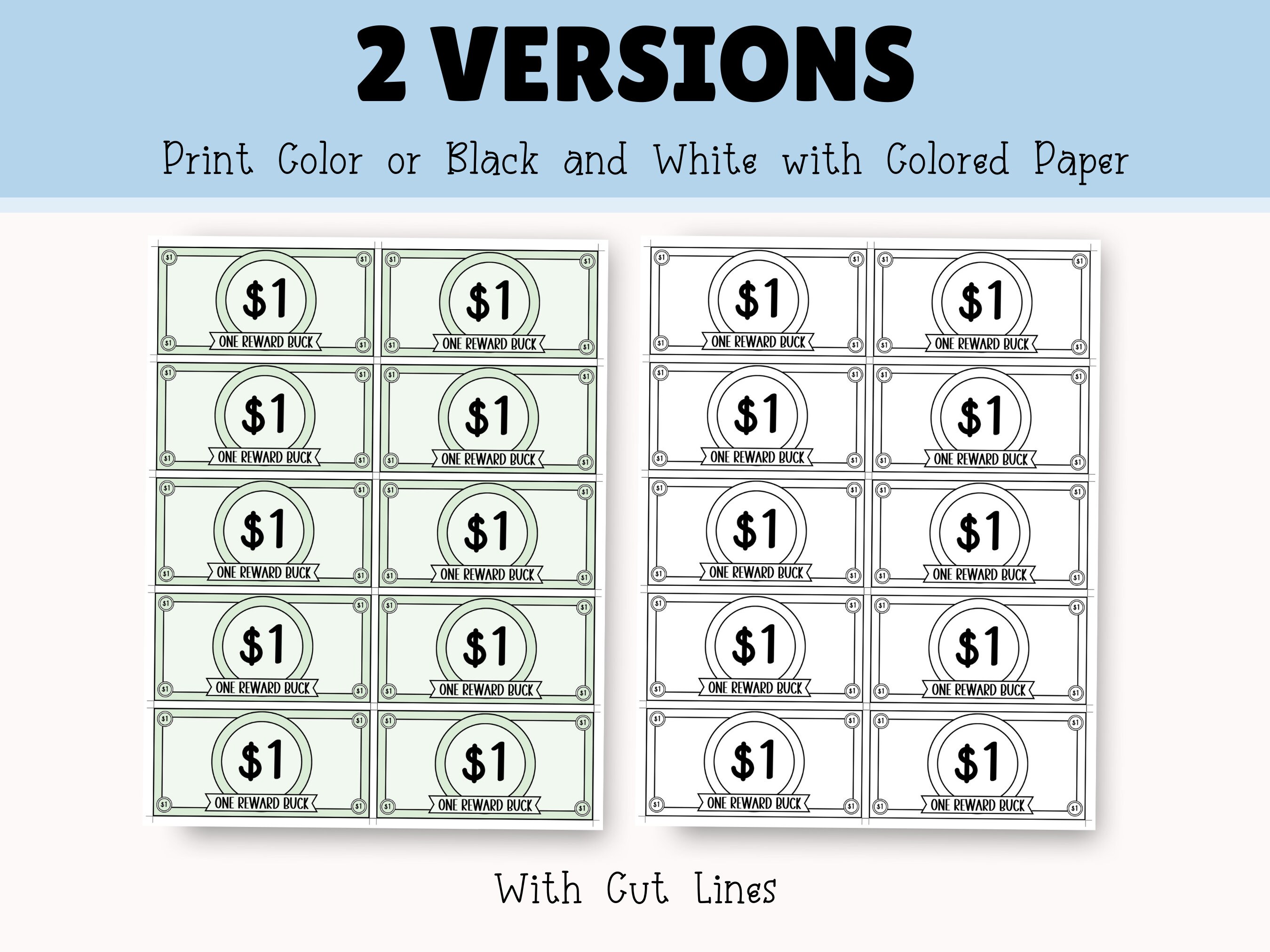 Orange, Green and Blue Editable Kids Reward Chart With Reward Bucks ...