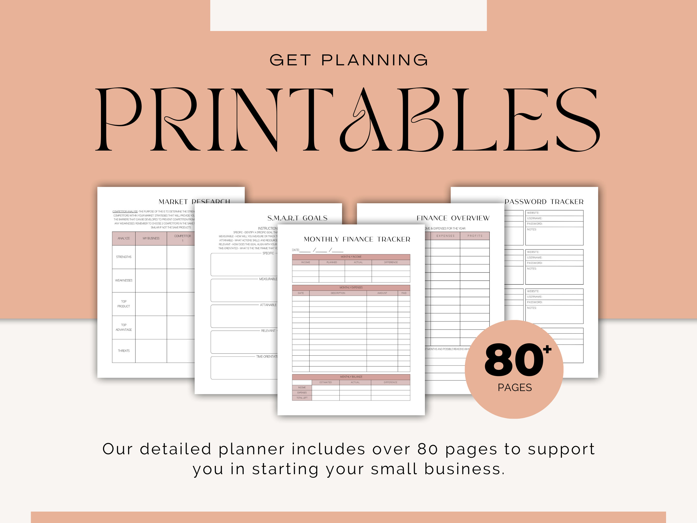 Boho Editable Business Planner, Printable Business Planner Bundle ...