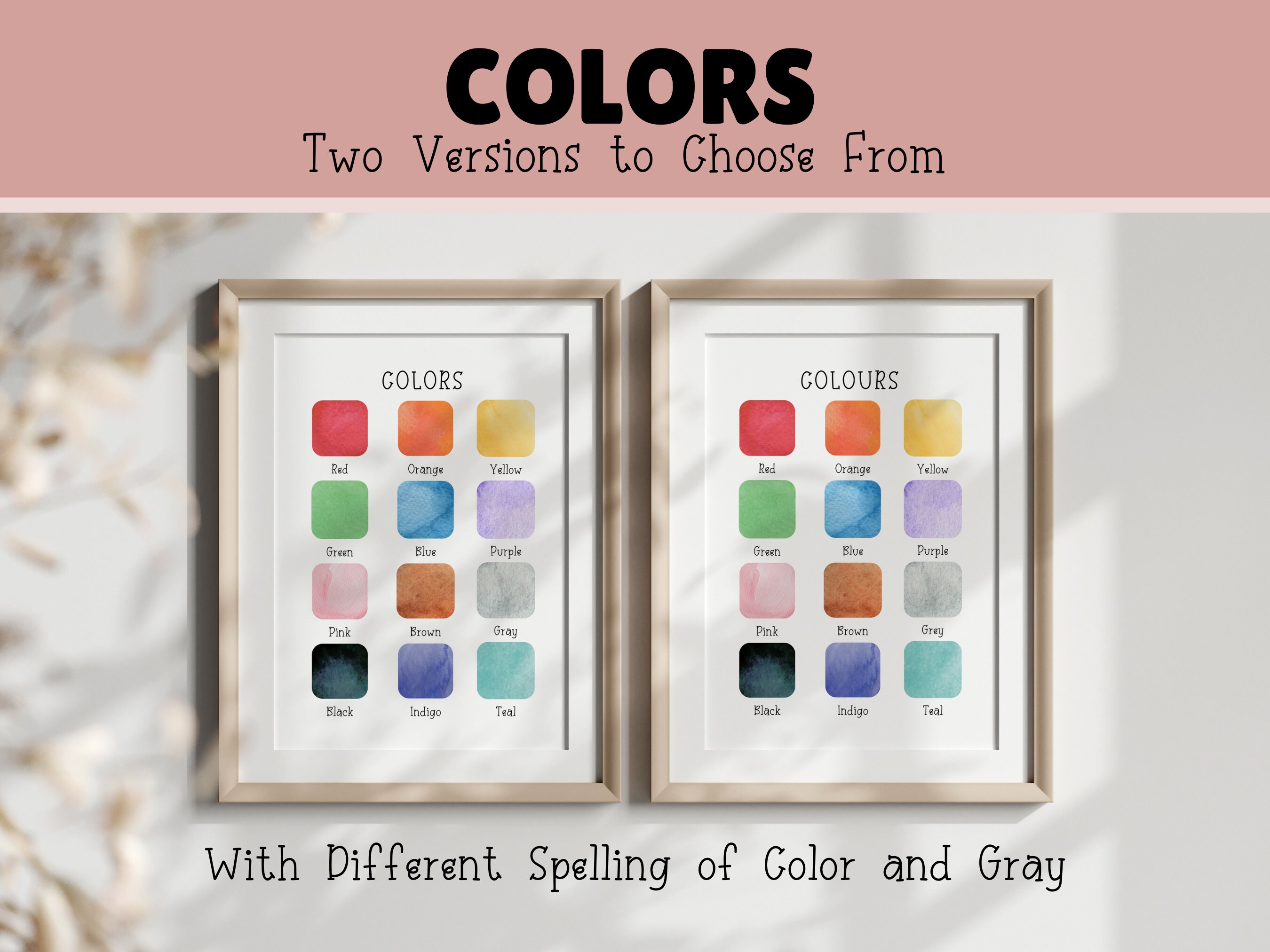 Earth Tone Boho Educational Poster, Playroom Wall Décor, Homeschool ...