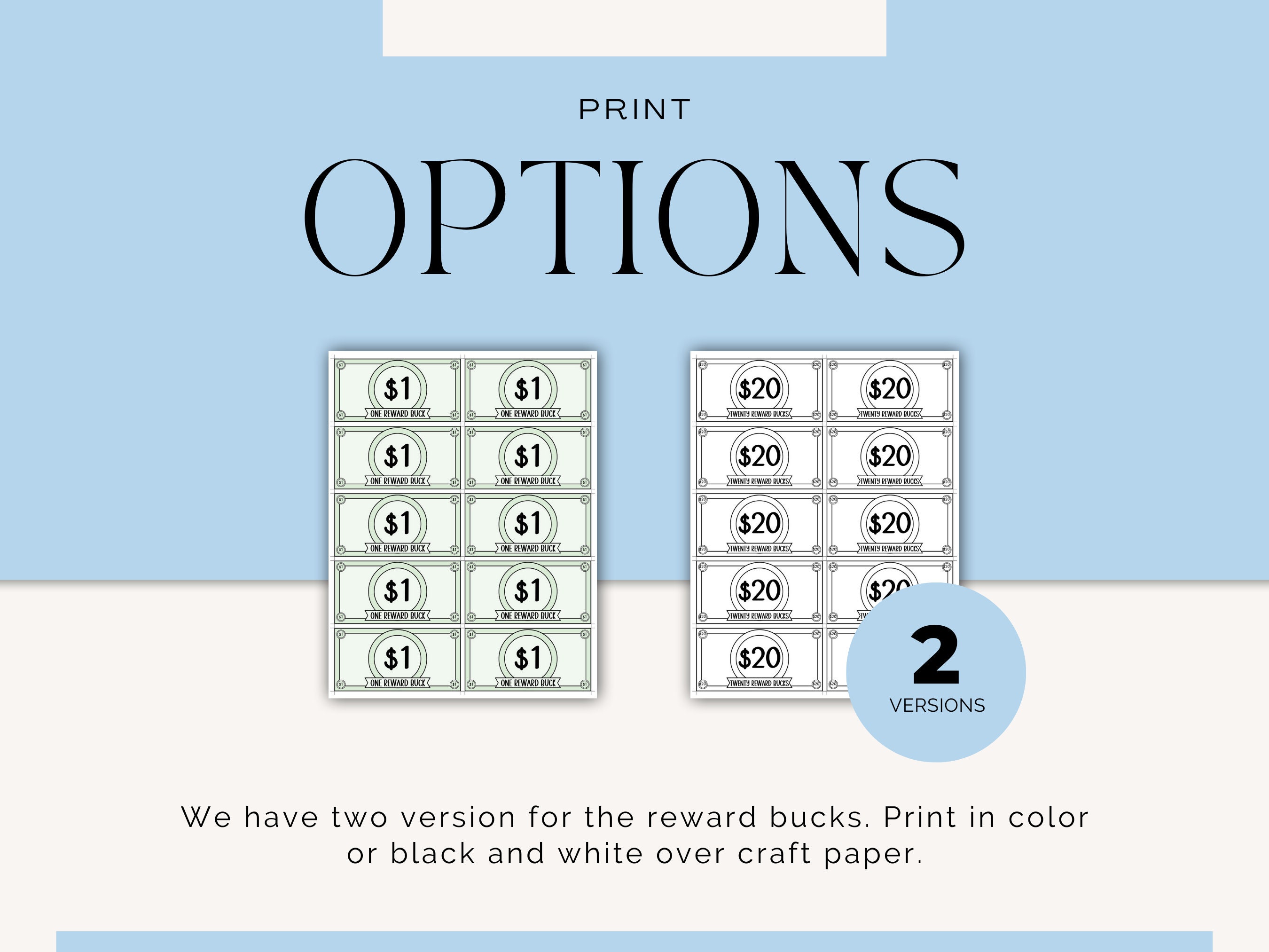 Orange, Green and Blue Editable Kids Reward Chart With Reward Bucks ...