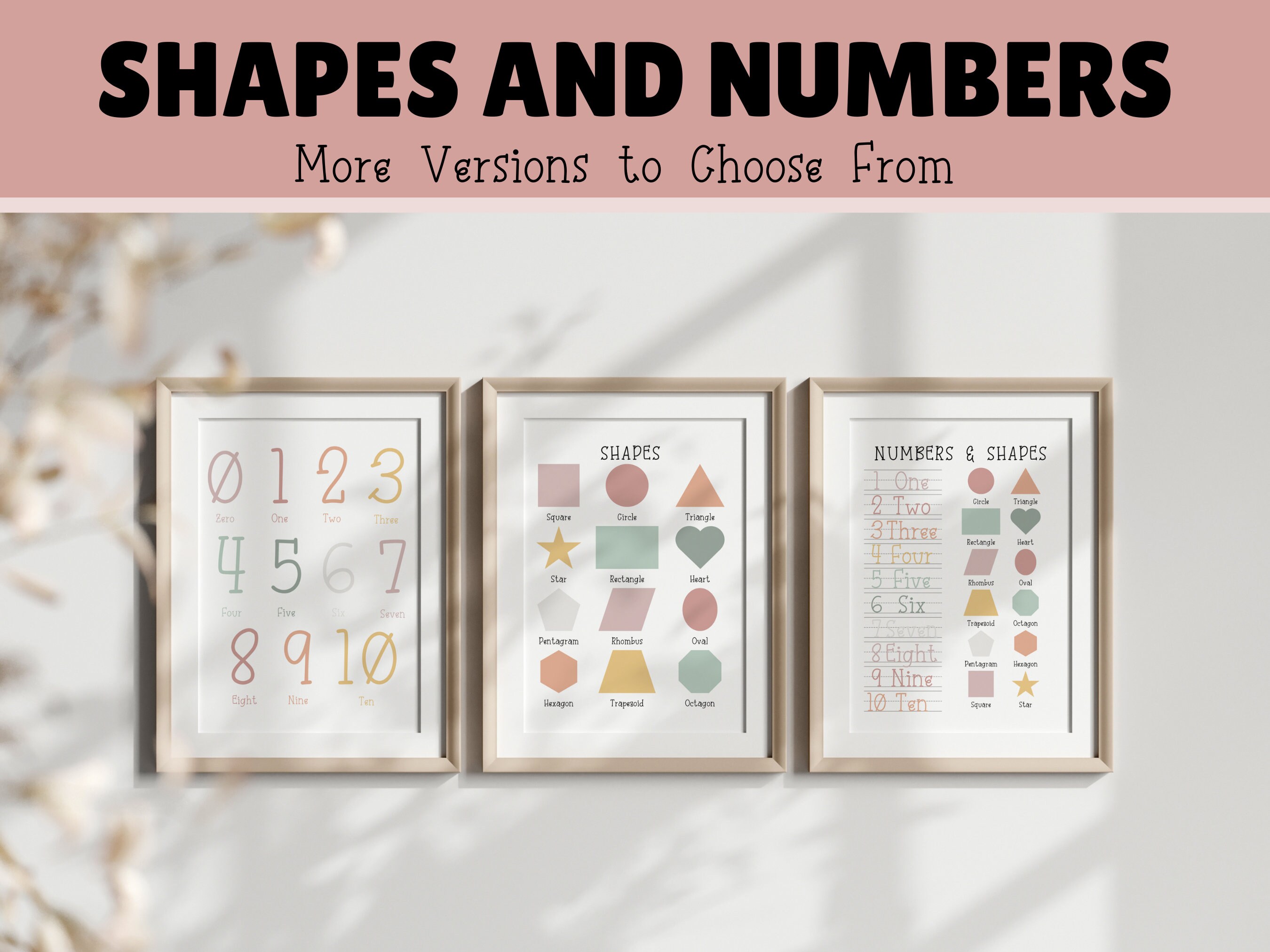 Earth Tone Boho Educational Poster, Playroom Wall Décor, Homeschool ...