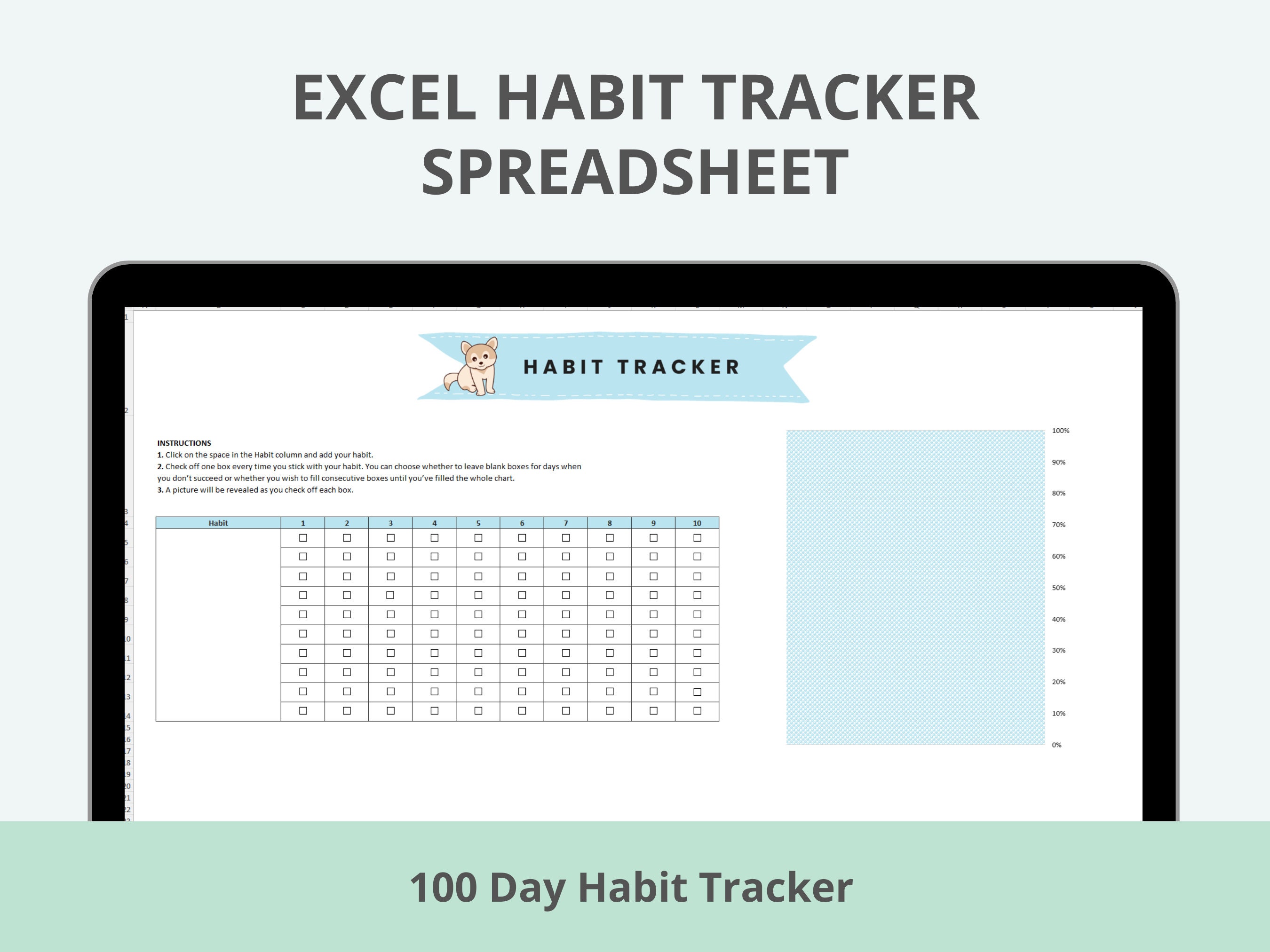 Cute Habit Tracker Spreadsheet for Excel - Etsy