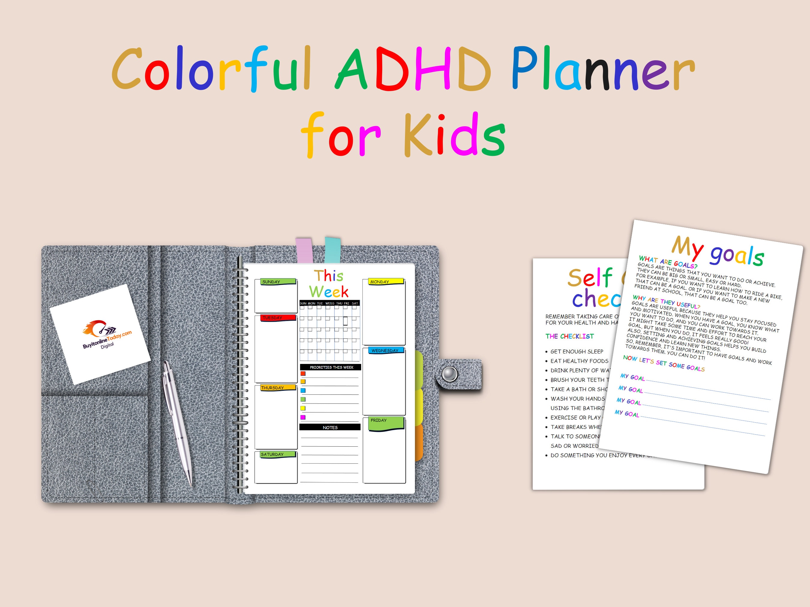 ADHD Planner for Kids, Printable Kids ADHD Planner, Kids School Planner ...
