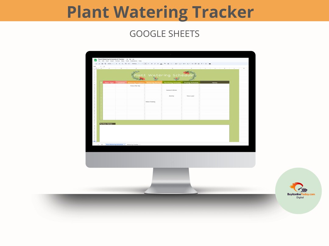 Plant Watering Tracker, Watering Schedule, Digital Plant Care, Plant ...