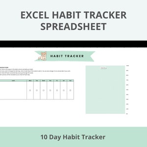 Cute Habit Tracker Spreadsheet for Excel - Etsy
