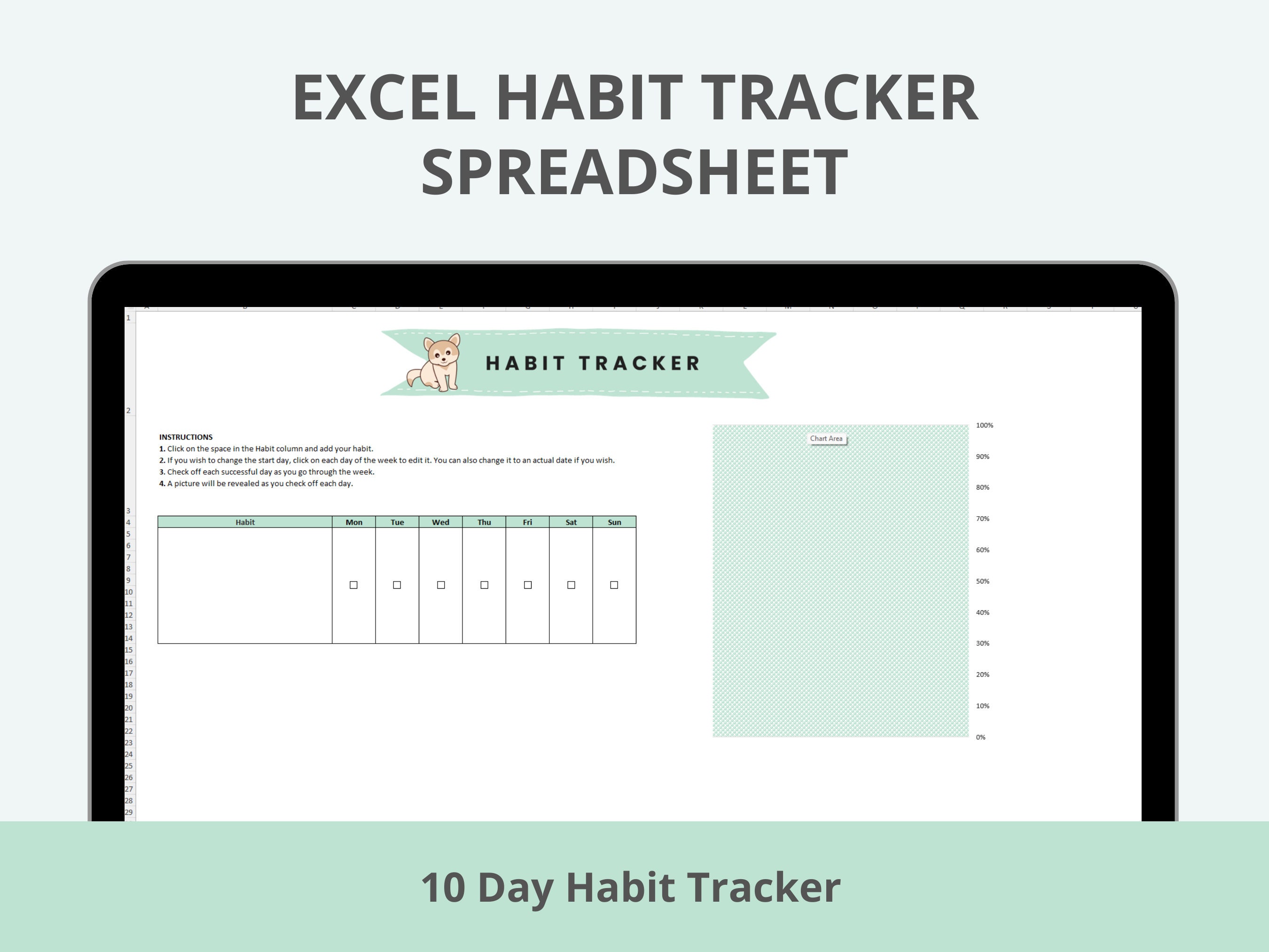 Cute Habit Tracker Spreadsheet for Excel - Etsy