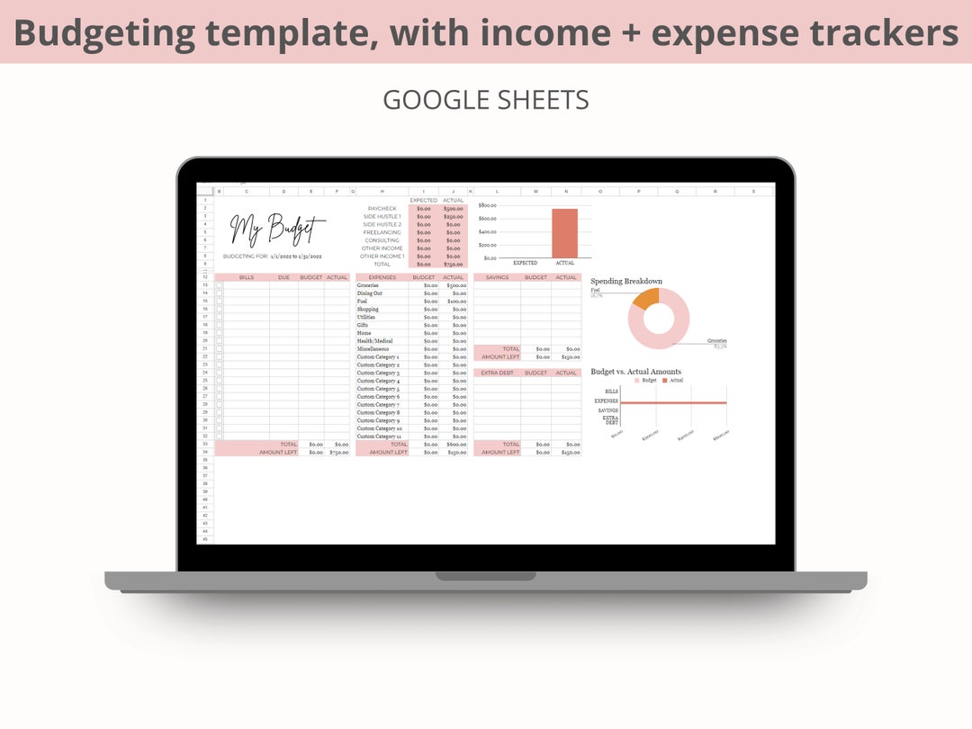 Monthly Budget Template Google Sheets Budget Planner Template Finance ...
