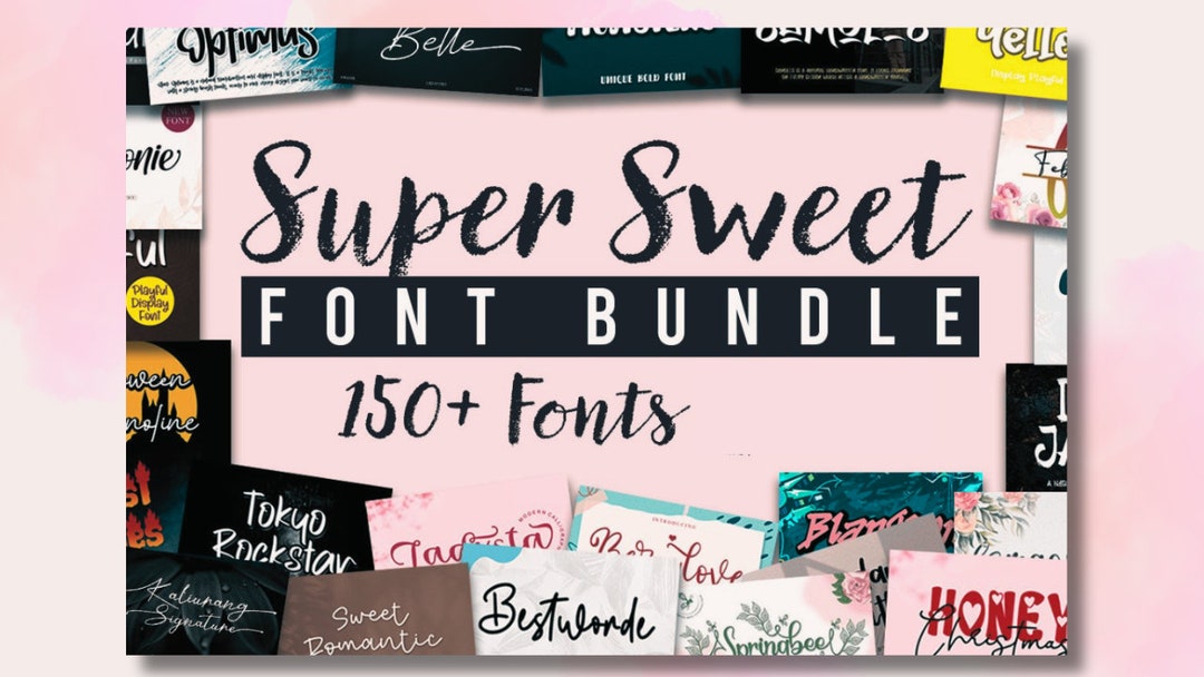 Super Sweet Font Bundle, Handwritten Font, Wedding Font, Modern Font ...