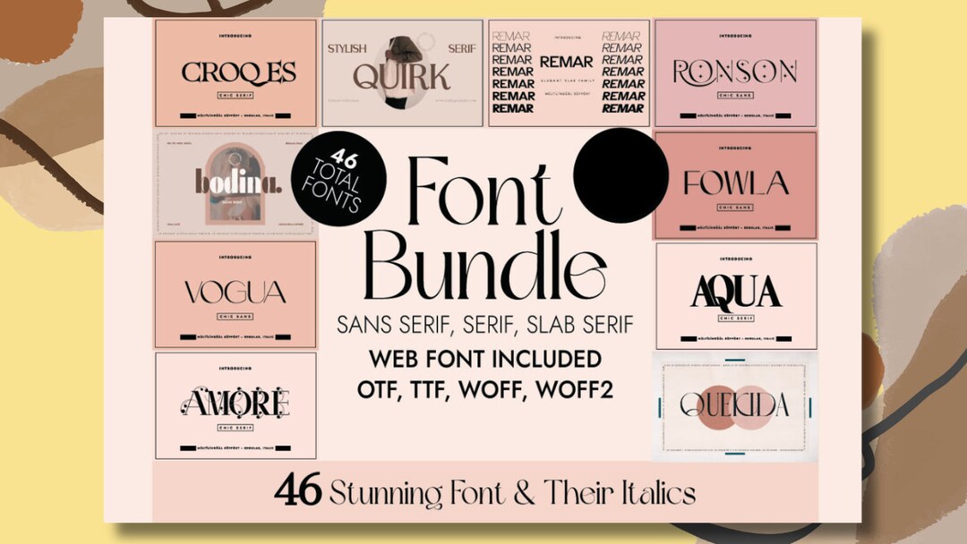 Slab, Serif, Sans Serif Font Bundle, Handwritten Font, Wedding Font ...