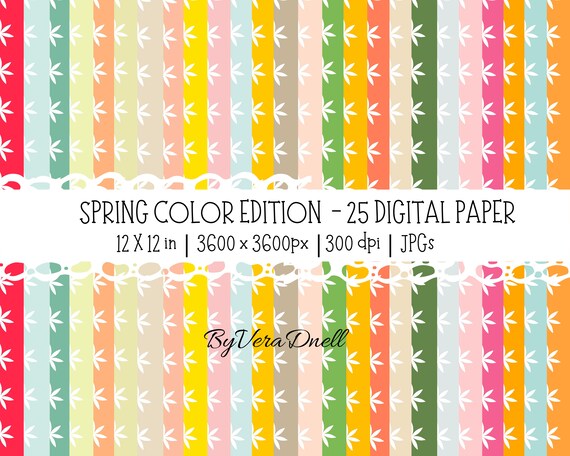 25 Spring Color Edition Digital Paper Seamless Pattern - Etsy