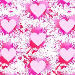 Splatter With Hearts Printed DBP Fabric. Available in Multiple Colors ...