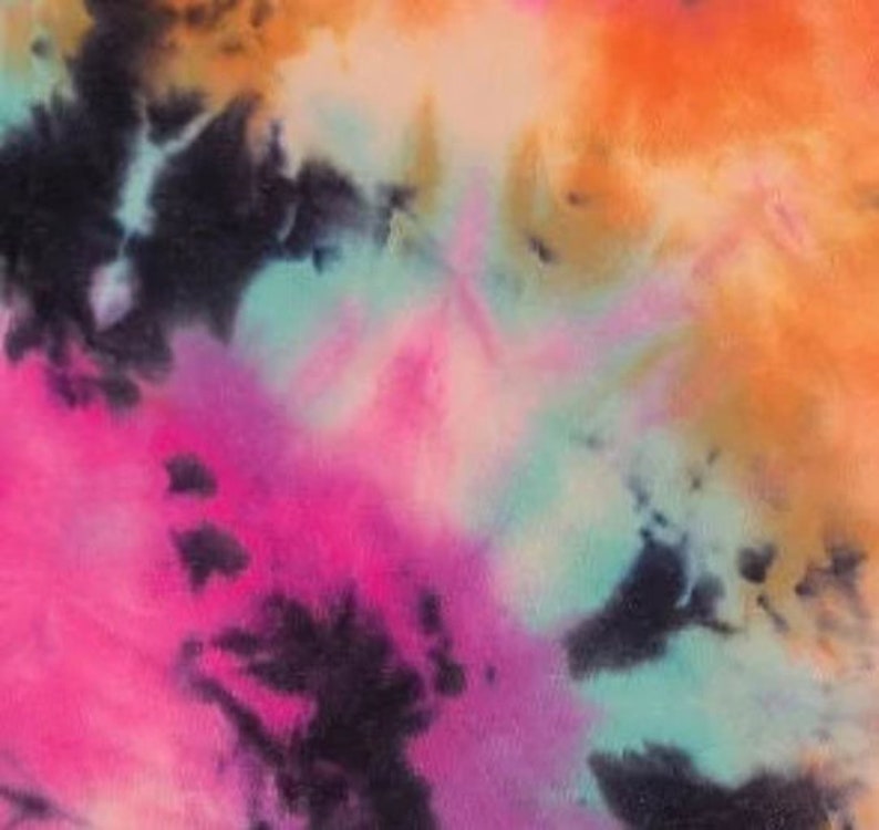 Tie Dyed French Terry Orange/fus/mint, Fabric by the Yard - Etsy