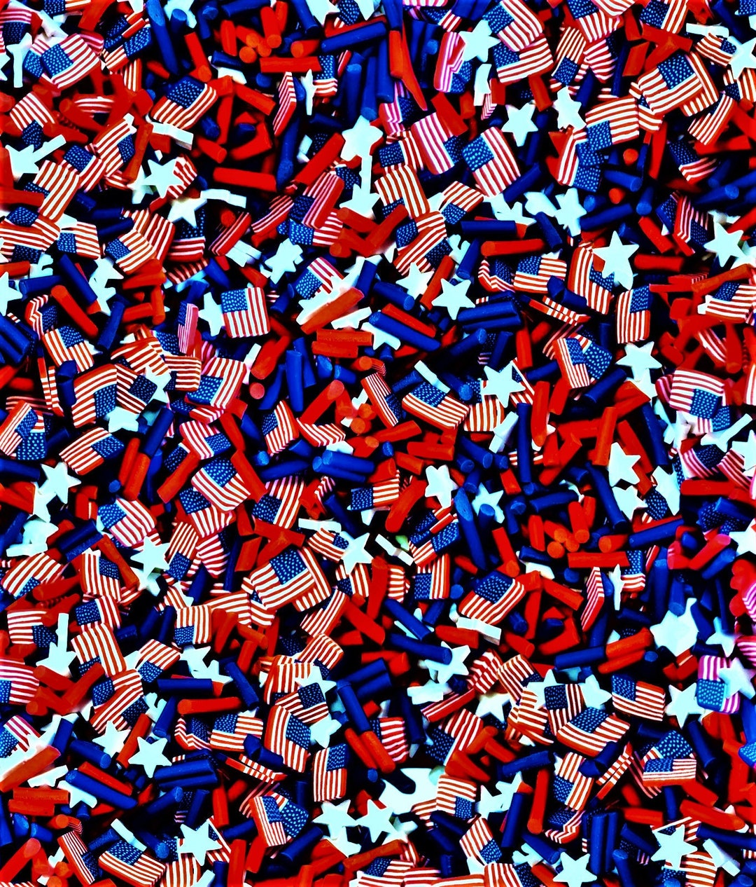 Fake Bake Polymer Clay 4th of July Flags Stars & Sprinkles - Etsy