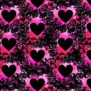Splatter With Hearts Printed DBP Fabric. Available in Multiple Colors ...