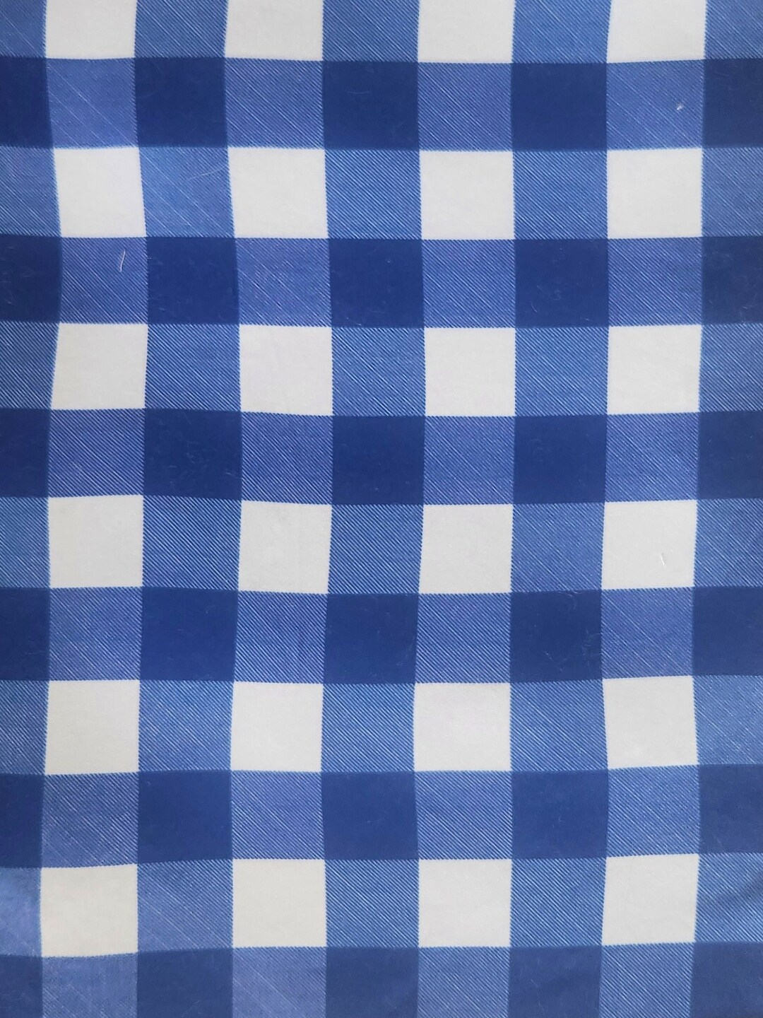 Small Buffalo Check Printed DBP Fabric, White/deep Blue. Fabric by the ...
