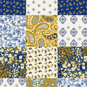 Patchwork Paisley and Ditsy Floral Printed DBP Fabric. Available in ...