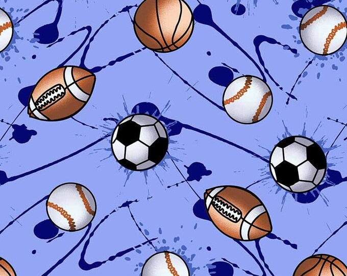 Sports Balls and Paint Splatter DBP Fabric. Available in Multiple ...