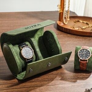 Rustic Vintage Green Custom Watch Boxes, Travel Watch Boxes ...