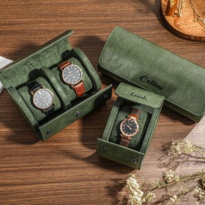 Rustic Vintage Green Custom Watch Boxes, Travel Watch Boxes ...