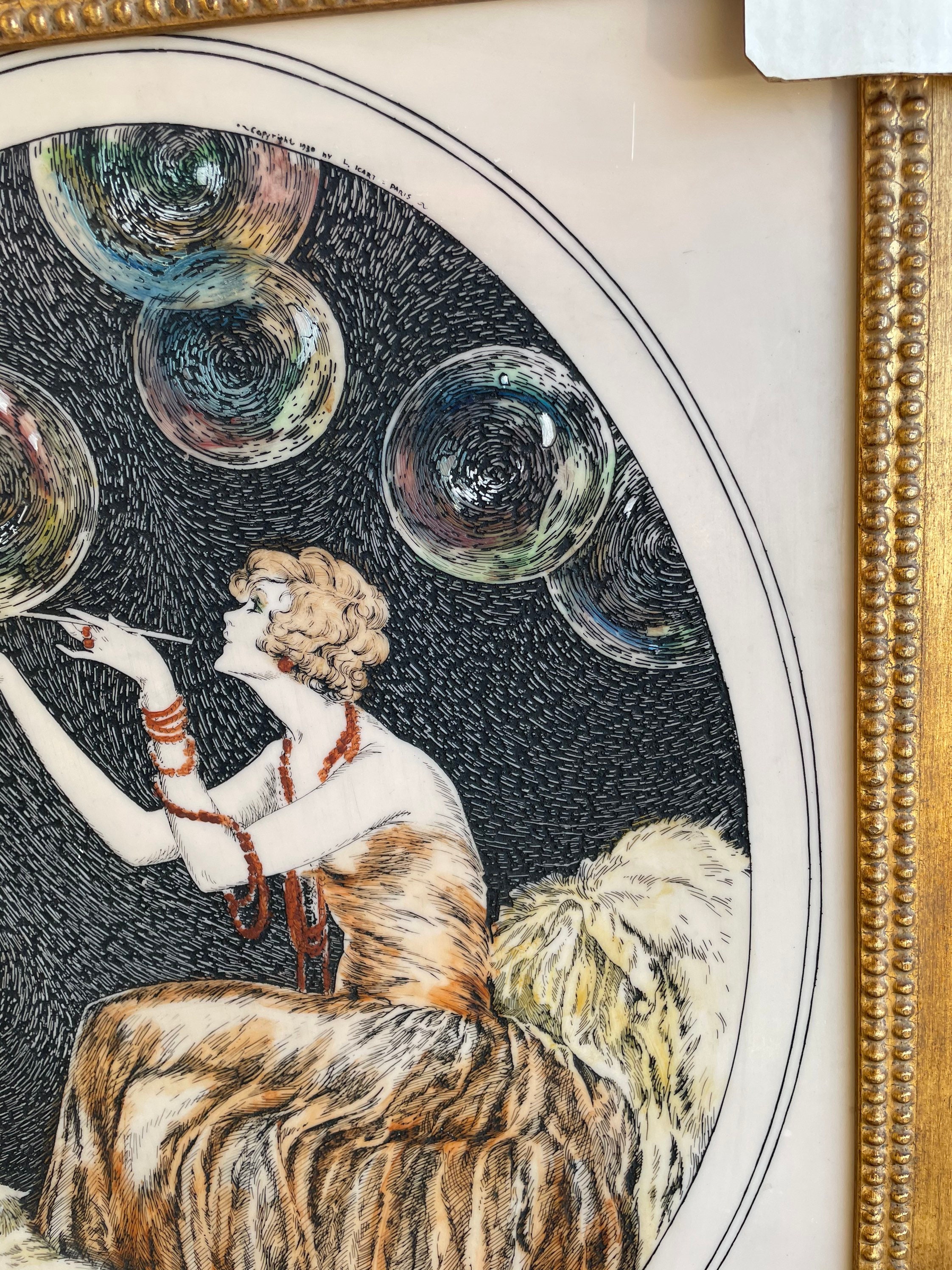 Louis Icart Rare Ltd Ed Art Deco bubbles Color Etching on - Etsy