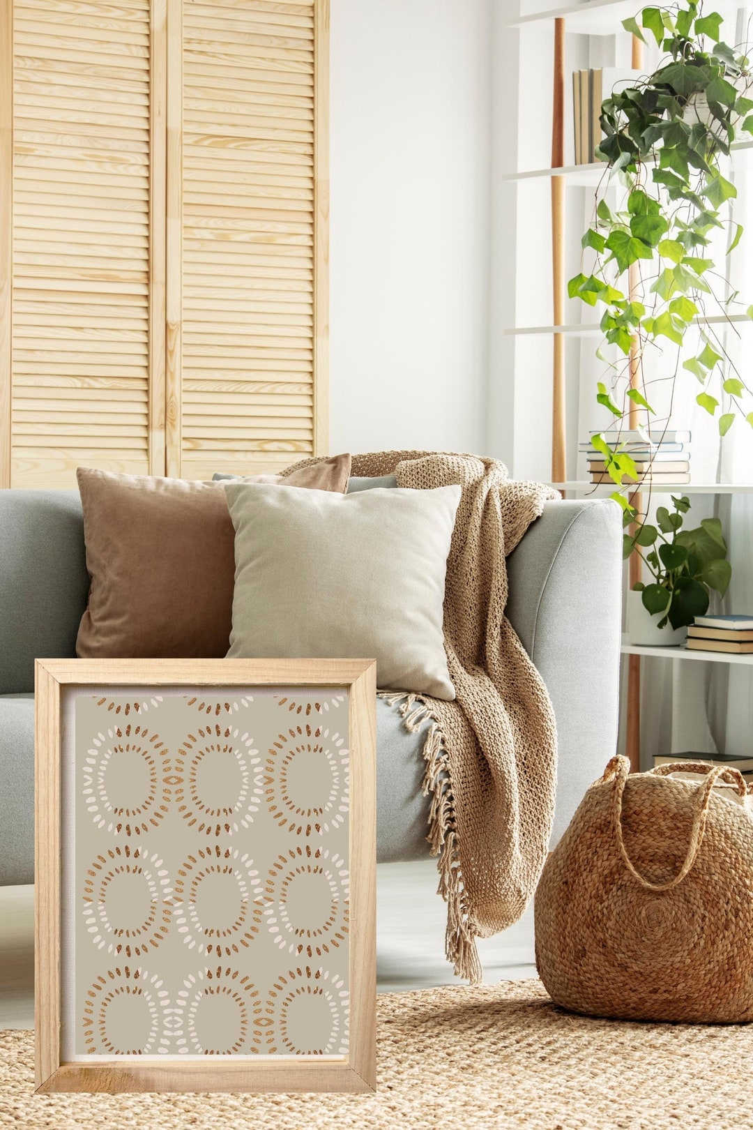 Boho Neutral Wall Art, Boho Printable Wall Art, Geometric Neutral Wall ...