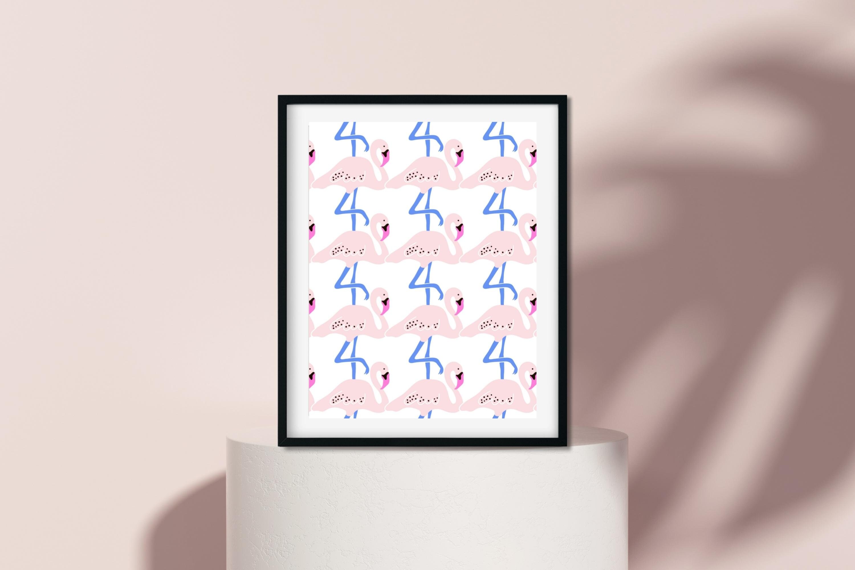 Set of 6 Pink and Blue Print Gallery Wall, Digital Download, Boho Retro ...