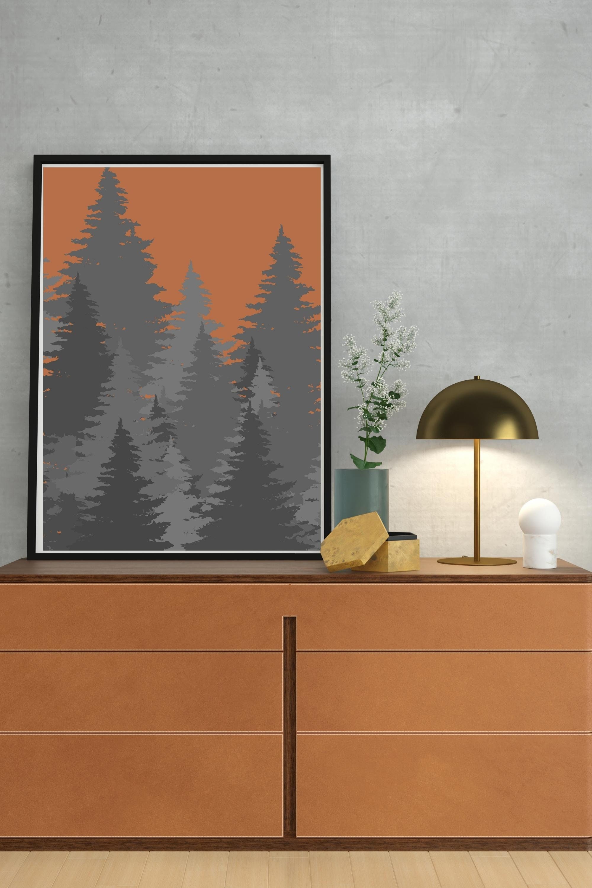Autumn Forest Art Print, Halloween Wall Decor, Dark Forest Wall Decor ...