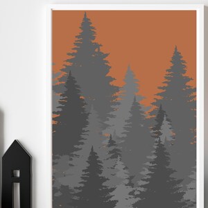Autumn Forest Art Print, Halloween Wall Decor, Dark Forest Wall Decor ...