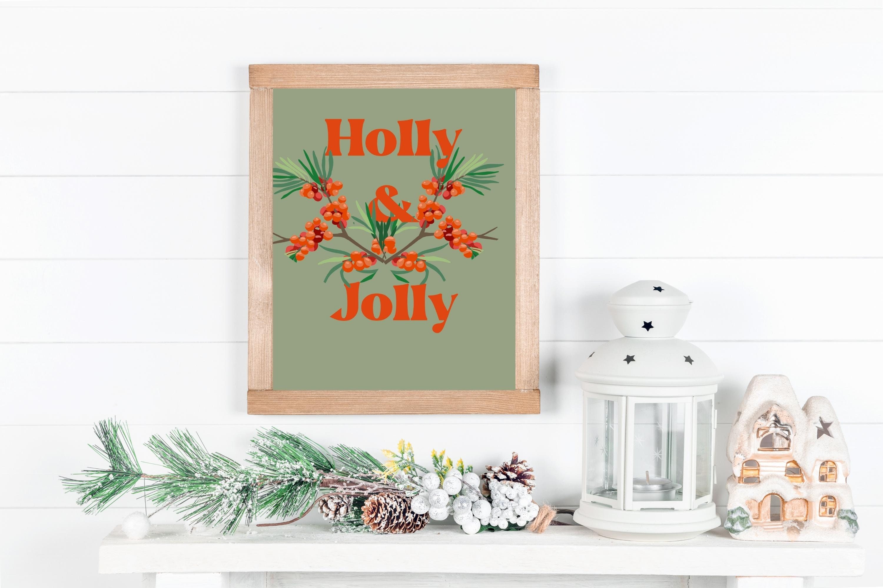 Modern Farmhouse Christmas Décor, Christmas Wall Art, Retro Christmas ...