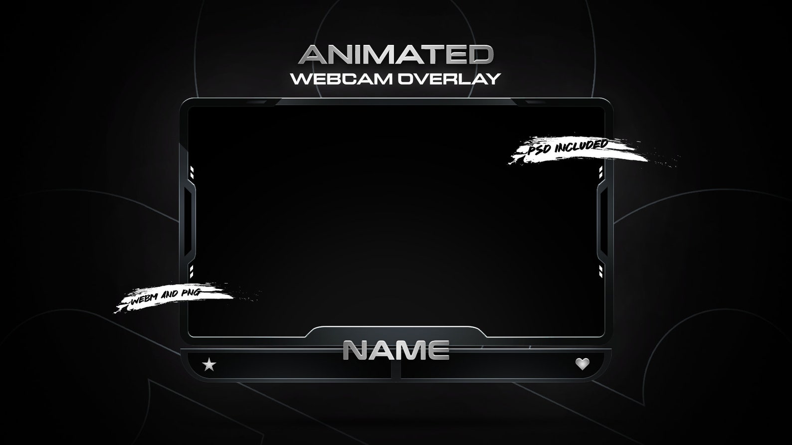 Animated Grey Webcam Overlay Template// Facecam Overlay Template// Grey ...