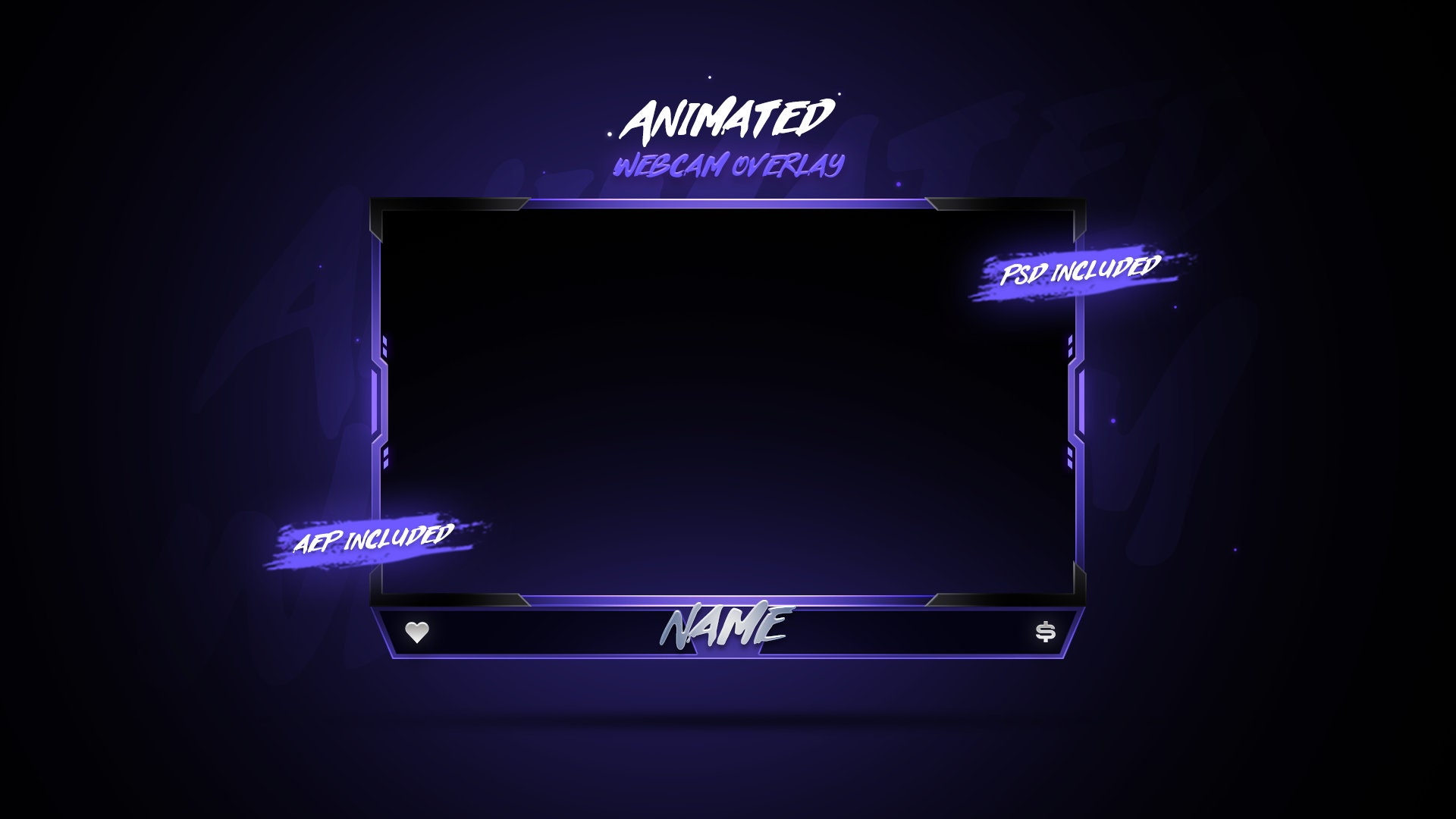 Clean Twitch Overlay Animated Webcam Overlay/twitch Stream Overlays ...