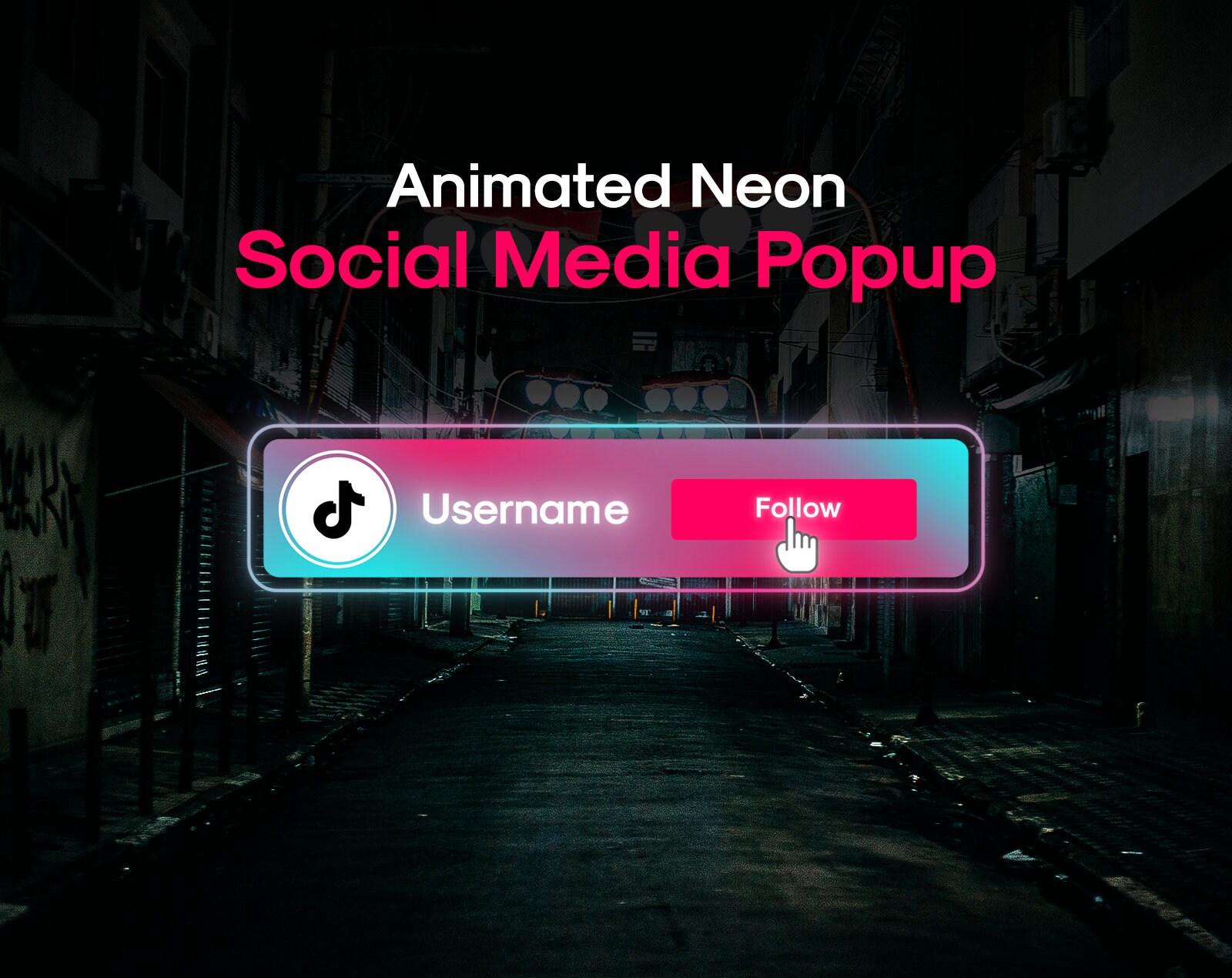 Neon Social Media Popup for Youtube, Twitch, Kick Streams and Videos ...
