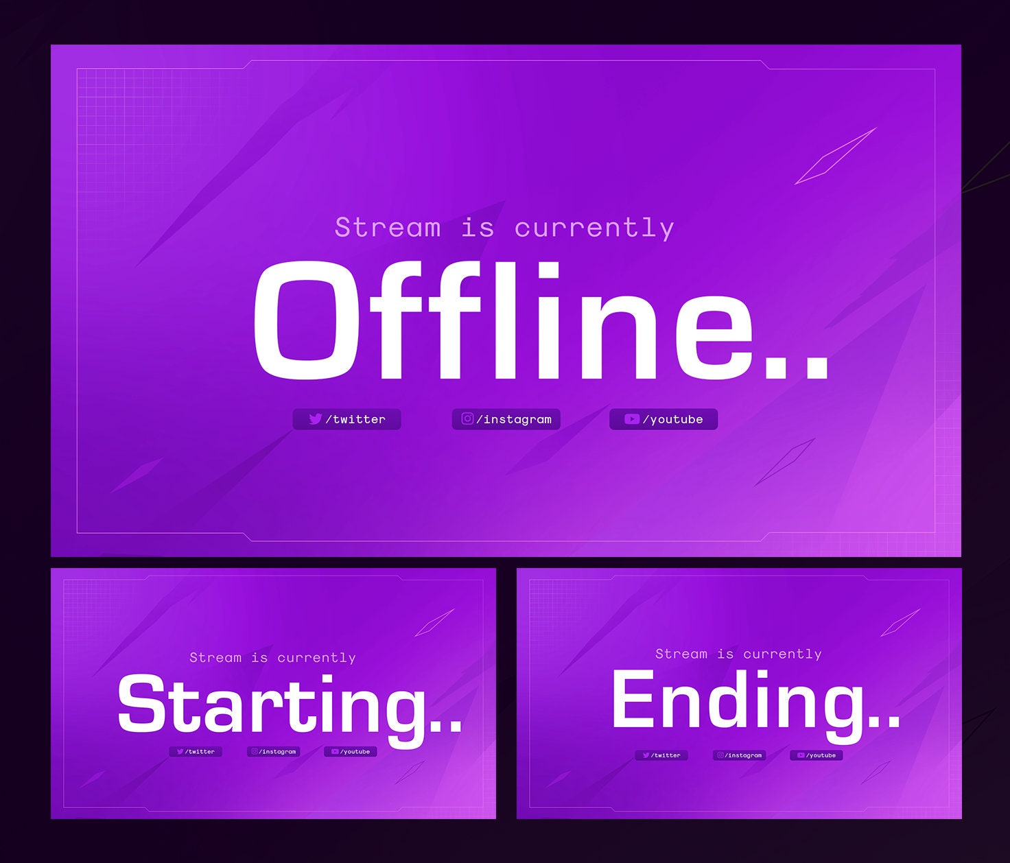 Apollo Stream Overlay Pack/ Minimal Full Stream Overlay Pack - Etsy