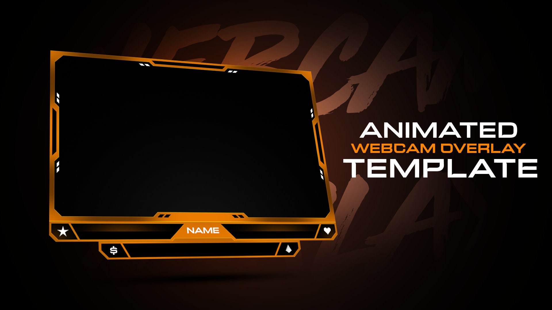 Clean Animated Webcam Overlay // Orange Animated Webcam Overlay ...