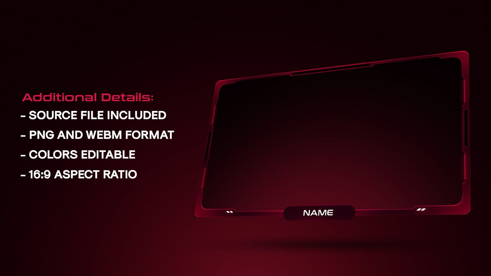 Animated Rounded Webcam Overlay Template // Red Webcam Overlay Template // Stream Overlays ...