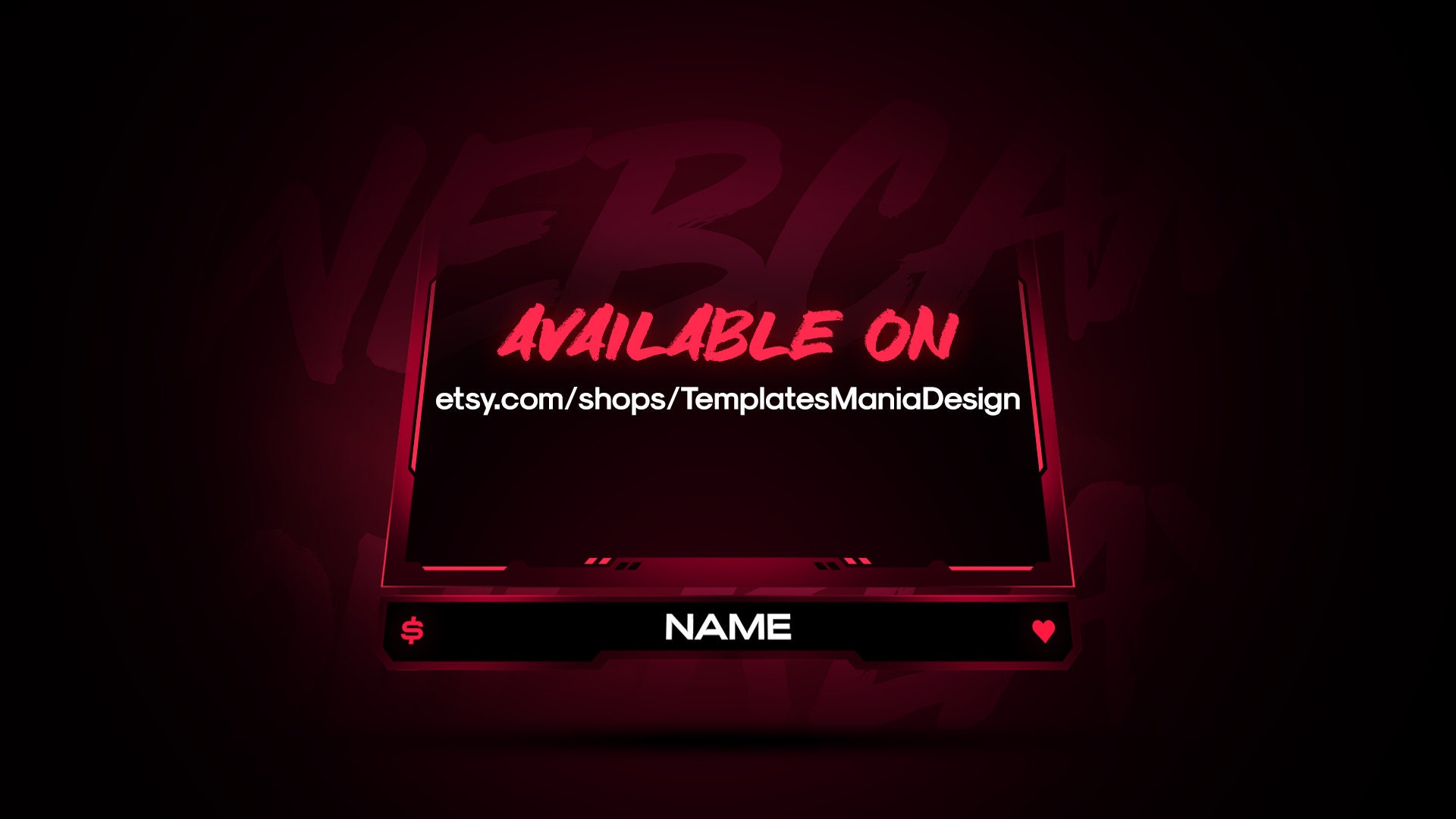 Animated Webcam Overlay Template // Red Facecam Overlay // Minimal ...