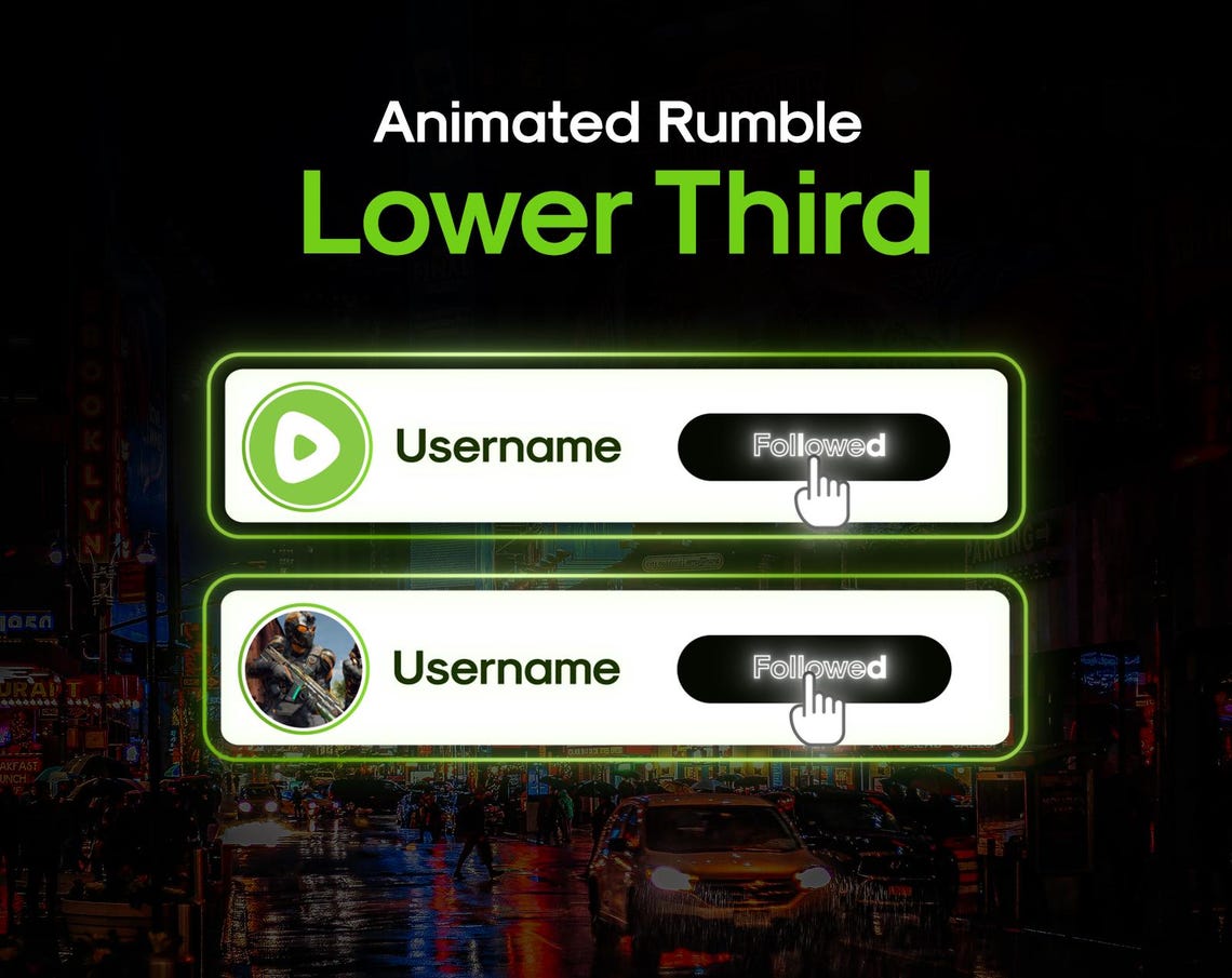 Animated Rumble Lower Third: Social Media Stream Overlay - Etsy Canada