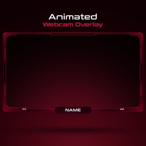 Animated Rounded Webcam Overlay Template // Red Webcam Overlay Template // Stream Overlays ...
