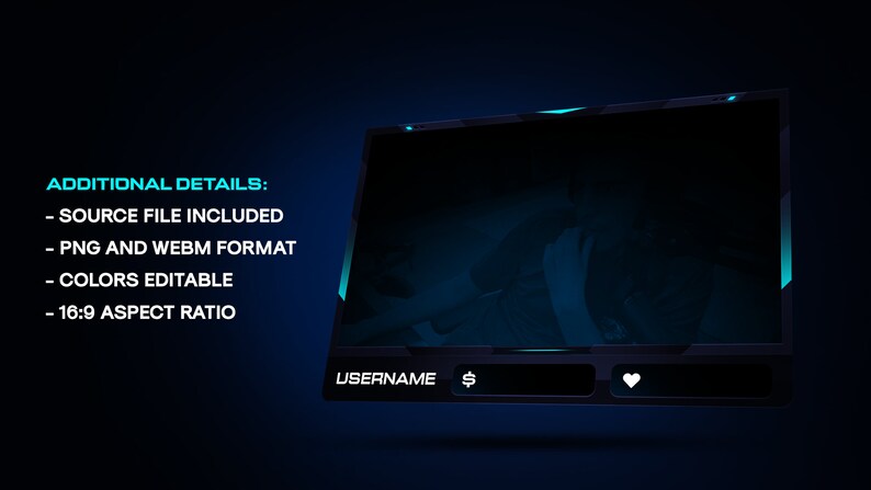 Minimalistic Webcam Overlay // Animated Blue Webcam Overlay Template ...