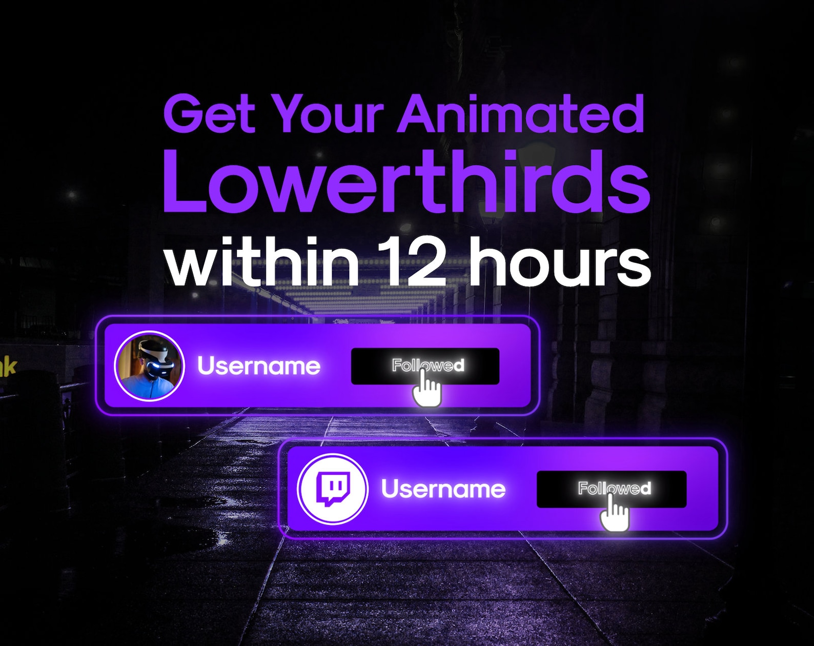 Animated Twitch Popup Animation for Youtube, Twitch, Kick Streamers // Social Media Lower Thirds ...