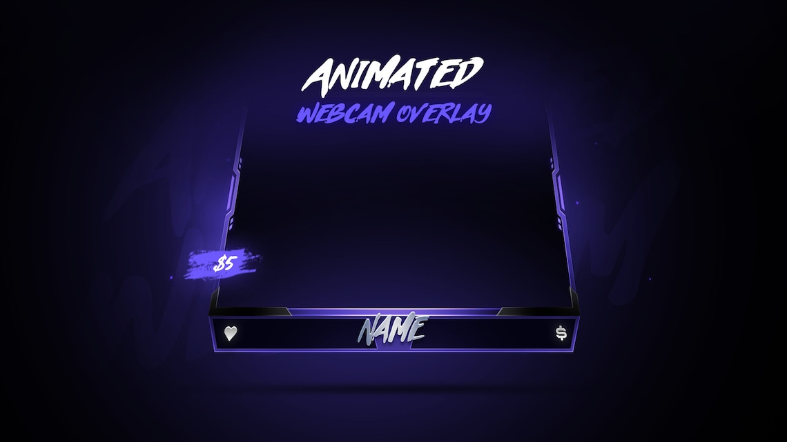 Clean Twitch Overlay Animated Webcam Overlay/twitch Stream Overlays/facecam Overlay/facecam ...