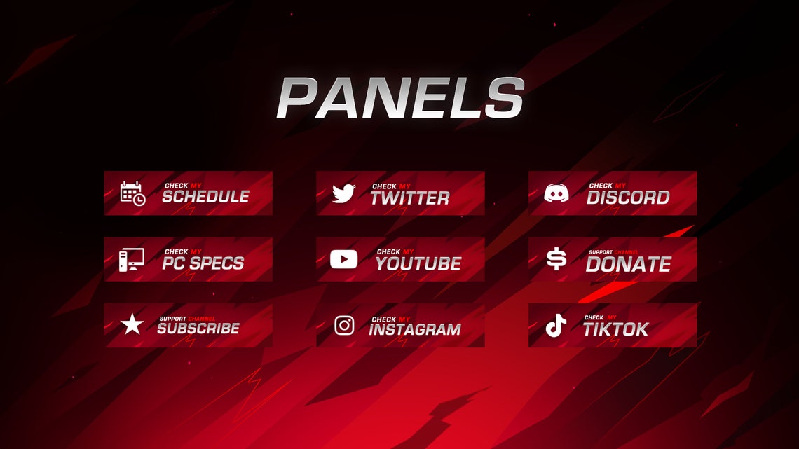 Minimal Red Stream Overlay Pack for Twitch, Kick & Youtube Streamers ...