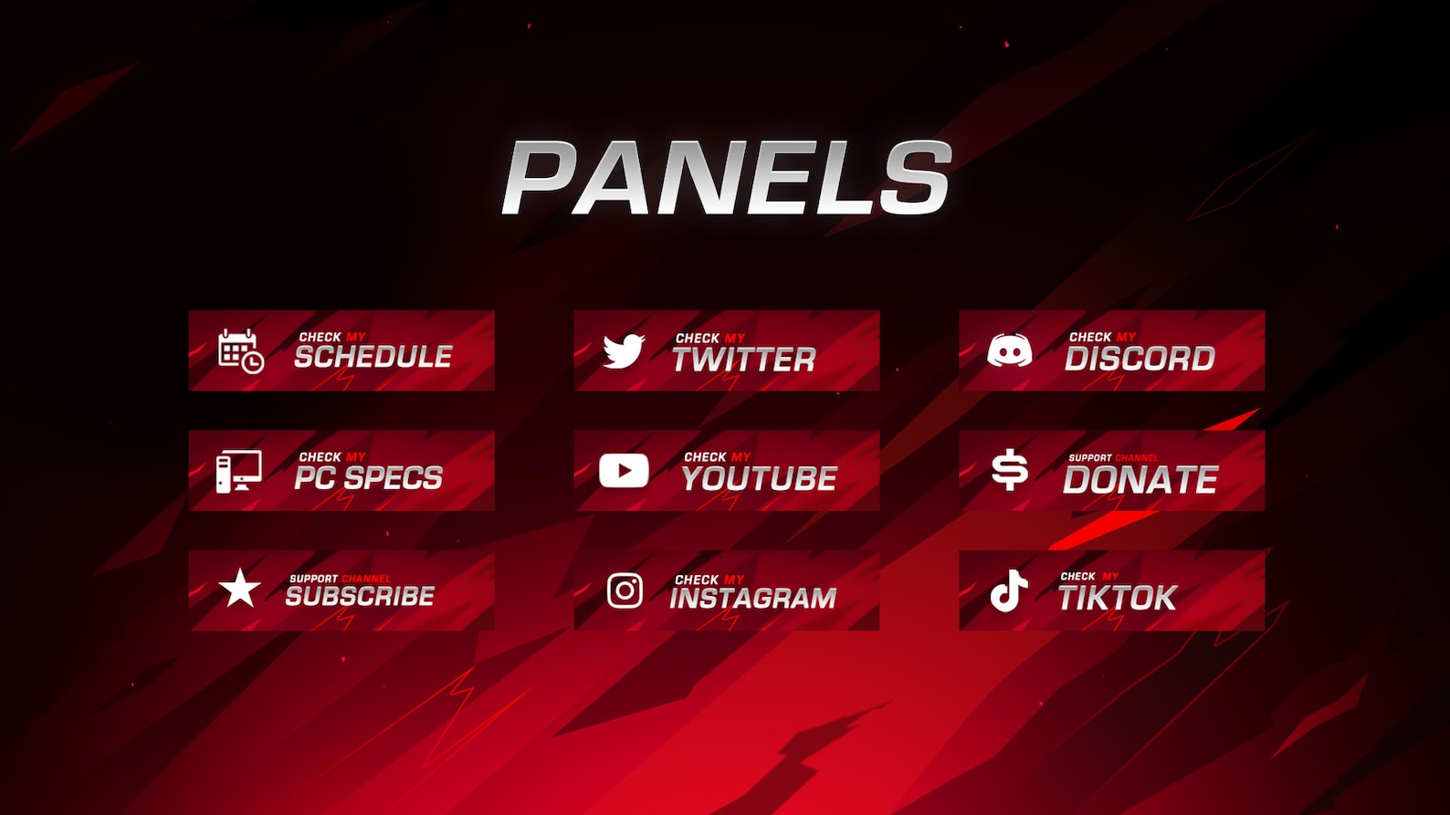 Minimal Red Stream Overlay Pack for Twitch, Kick & Youtube Streamers ...