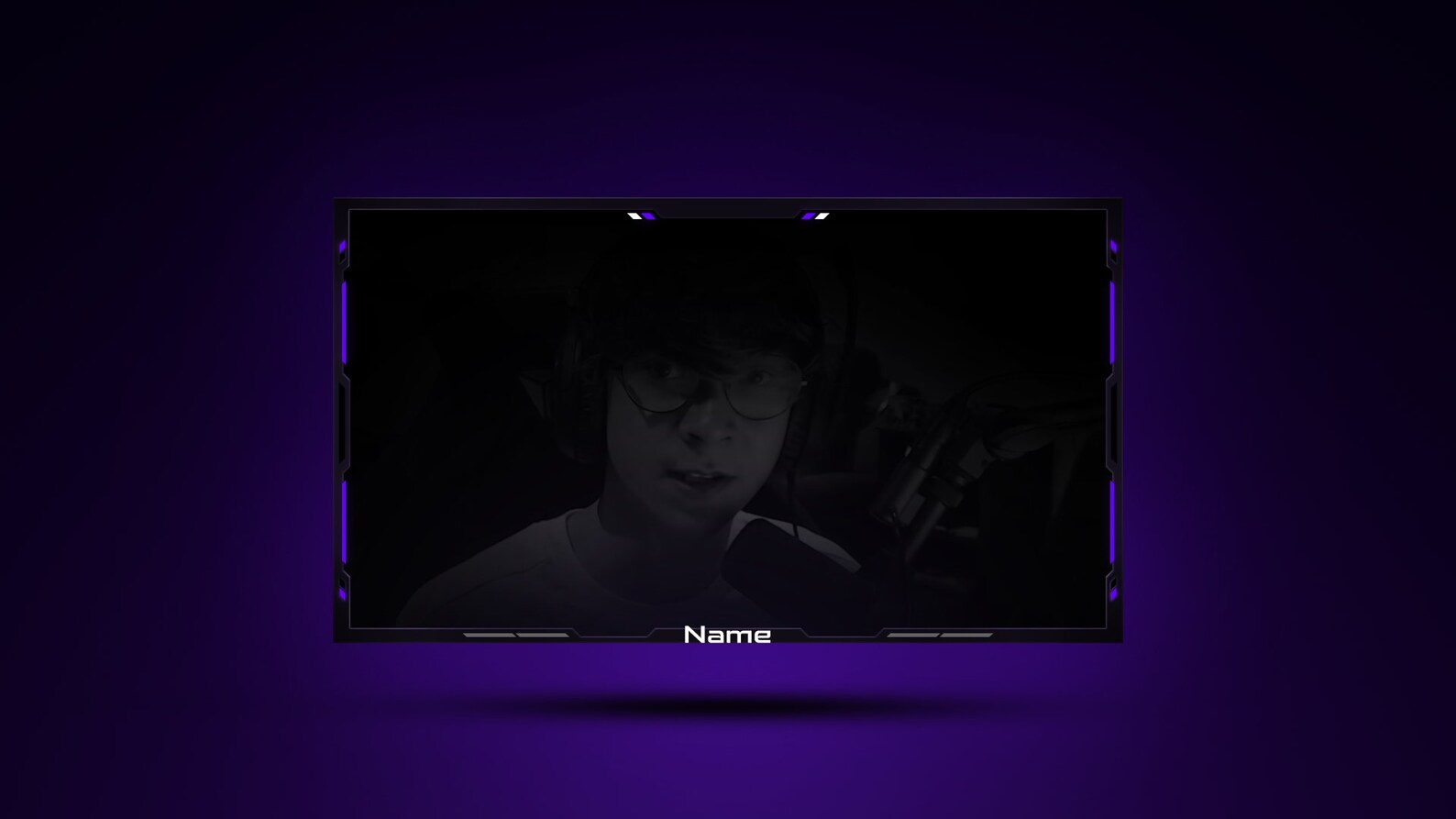 Animated Dark Purple Webcam Overlay // Clean Webcam Overlay Template ...