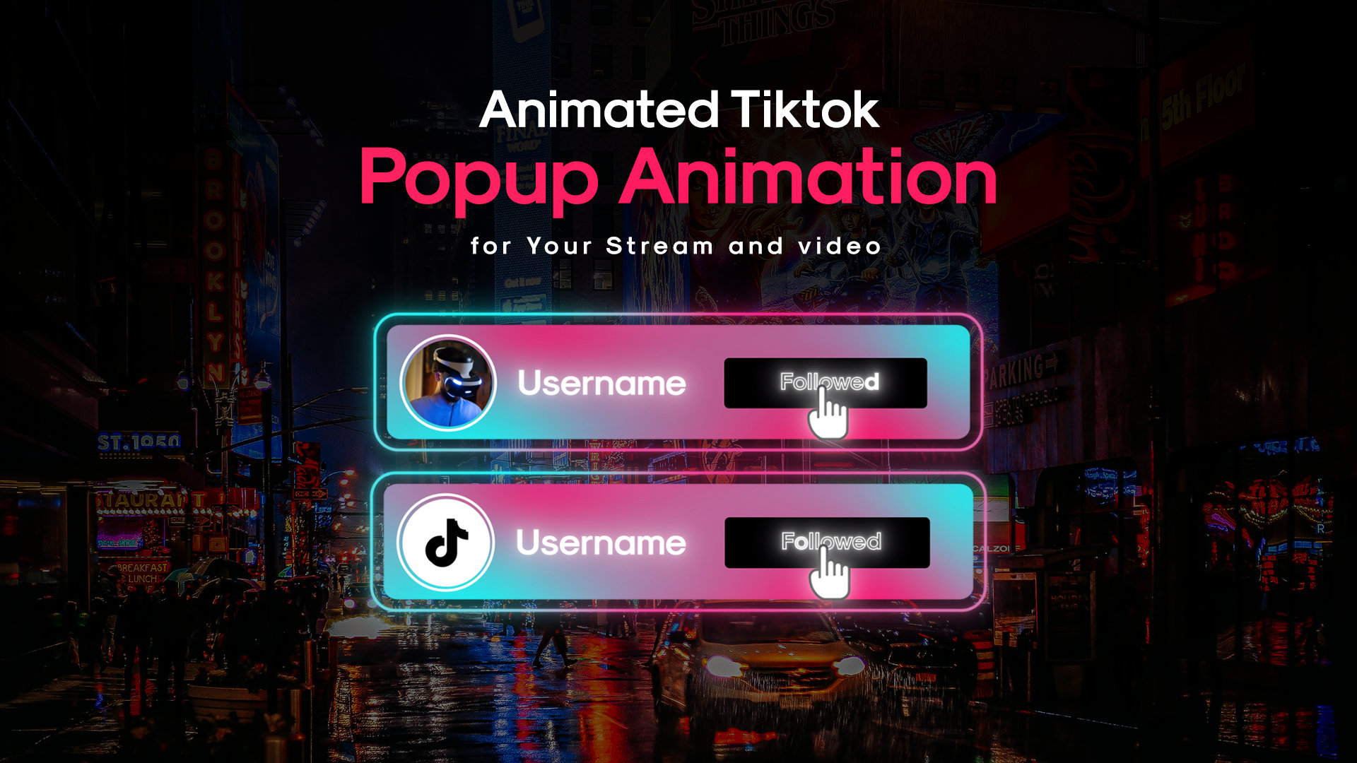 Animated Tiktok Popup Animation for Youtube, Twitch, Kick Streamers ...