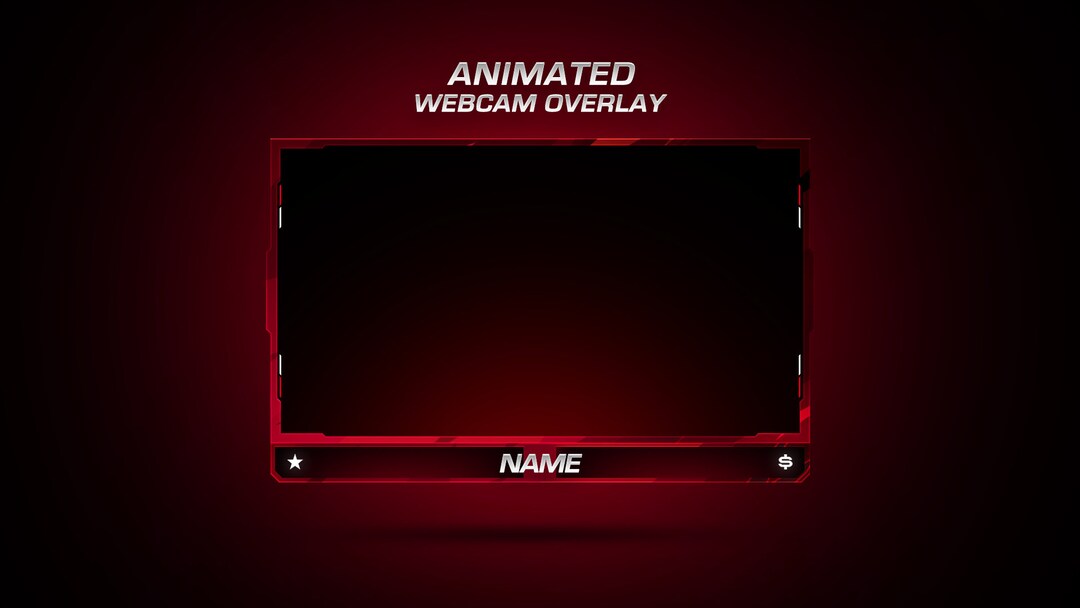 Animated Red Webcam Overlay: Clean Stream Overlay Template - Etsy