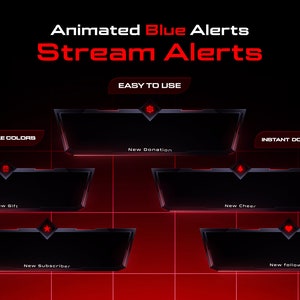 Animated Red Stream Alerts // Minimal Twitch Alerts Template // Red ...