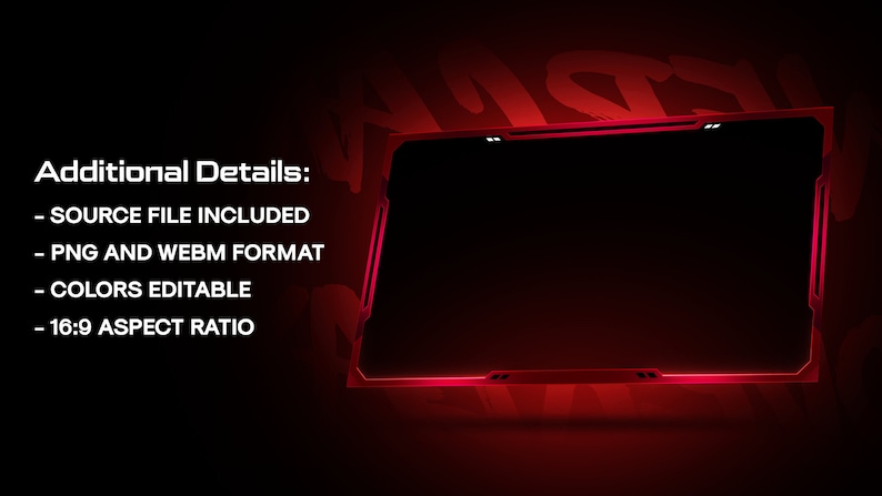 Minimal Animated Webcam Overlay // Animated Red Webcam Overlay Template for Streamers // Twitch ...