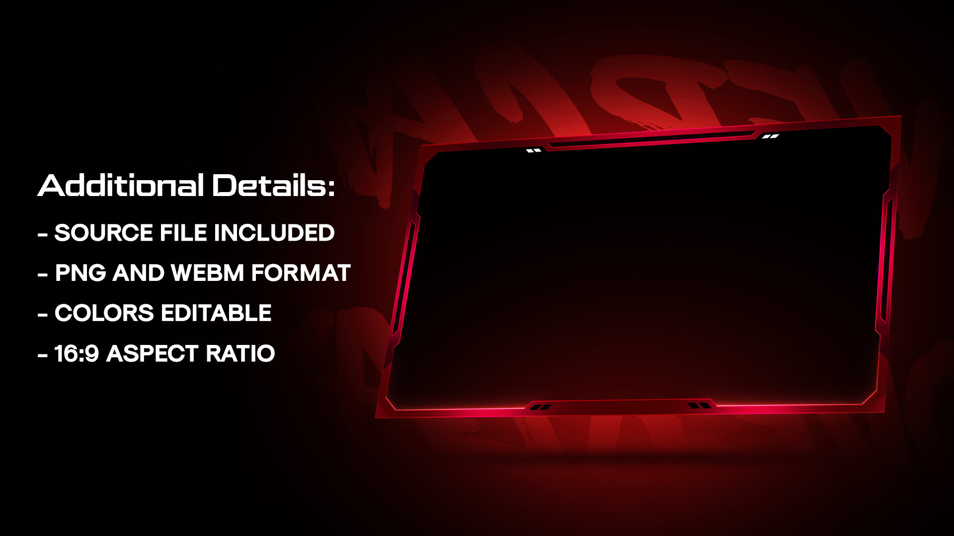 Minimal Animated Webcam Overlay // Animated Red Webcam Overlay Template ...